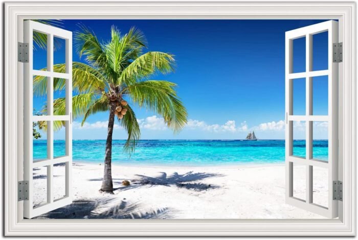 Our Beach Paradise: Transforming Spaces with Window-Style Ocean Art ...