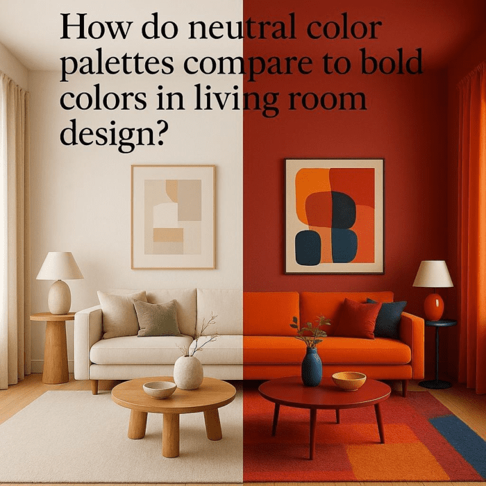 How do neutral color palettes compare to bold colors in living room ...