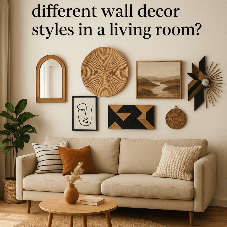 How can I mix and match different wall decor styles in a living room ...
